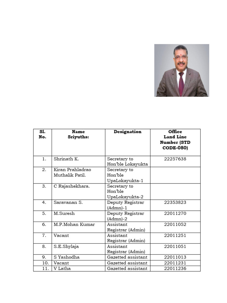 Administration and Enquiry Wing of Karnataka Lokayukta | PDF