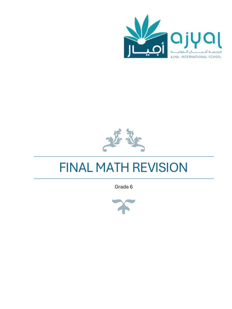revision for grade 6 (2) | PDF | Division (Mathematics) | Number Theory