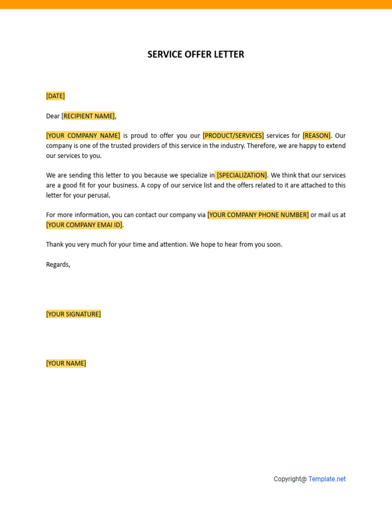 Service Offer Letter | PDF