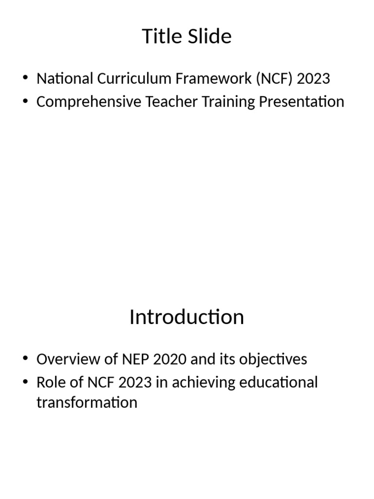 NCF 2023: Teacher Training Overview | PDF | Curriculum | Teacher Education