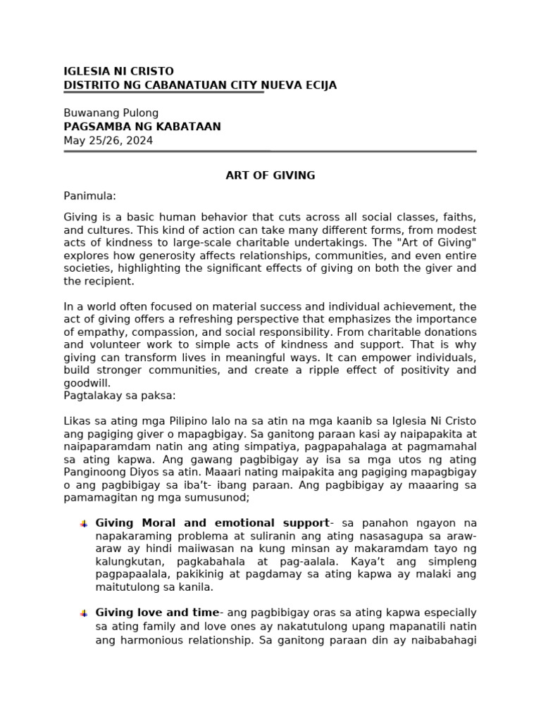 Art of Giving | PDF
