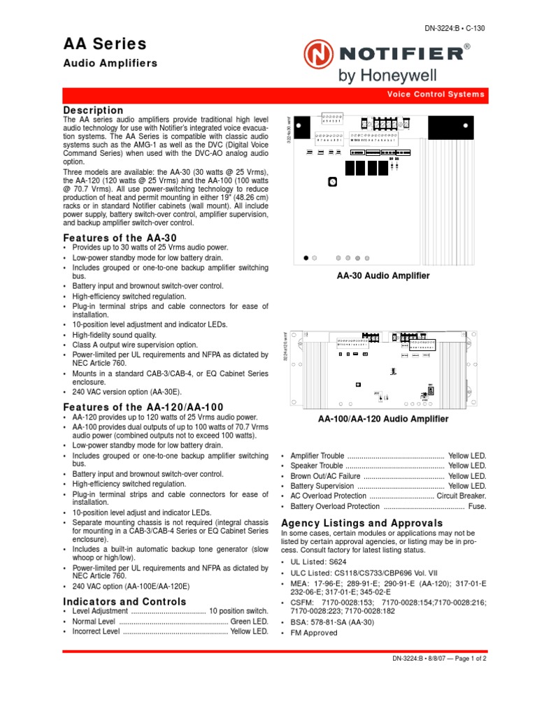 AA Series | PDF | Amplifier | Power Supply