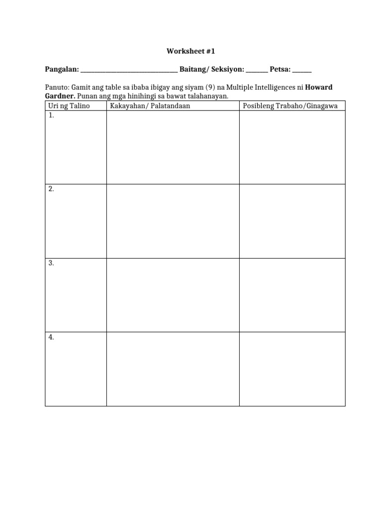 Worksheet 1 3rd Grading Pdf