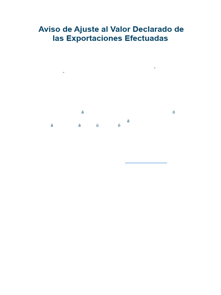 Instructivo Aviso de Ajuste al Valor Declarado | PDF