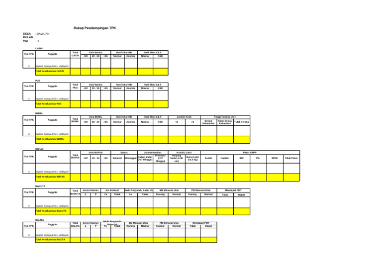 Rekap Pendampingan TPK | PDF