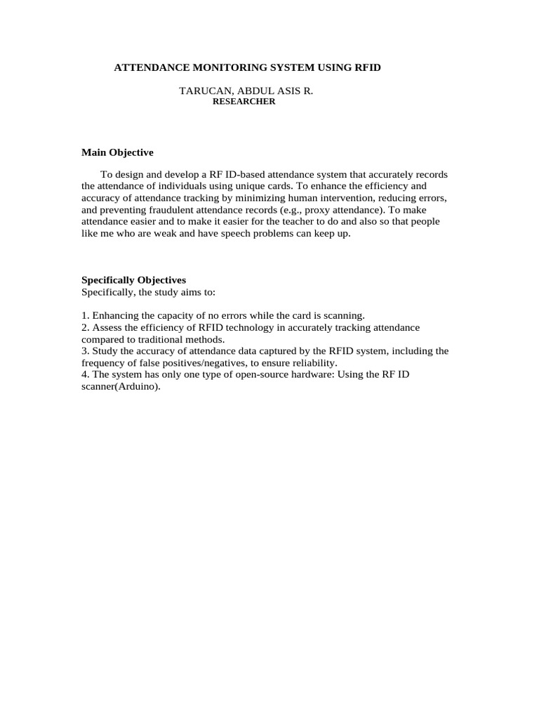 RFID Attendance System Design | PDF