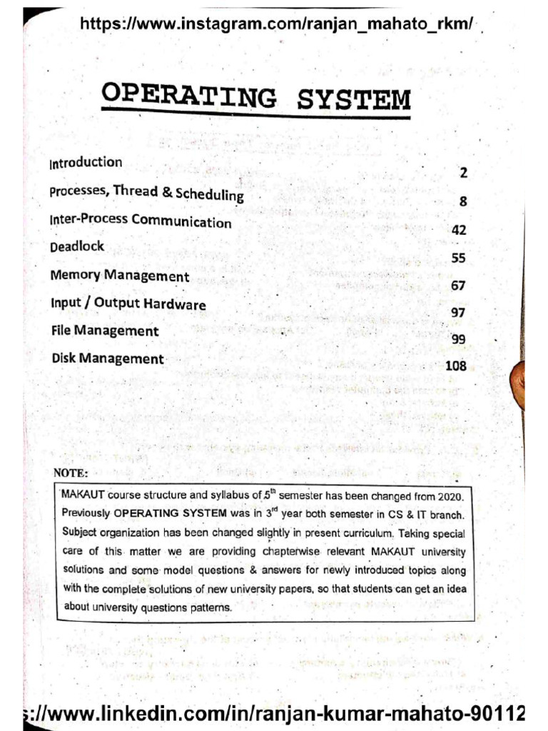 Operating Systems (PCC-CS502) | PDF
