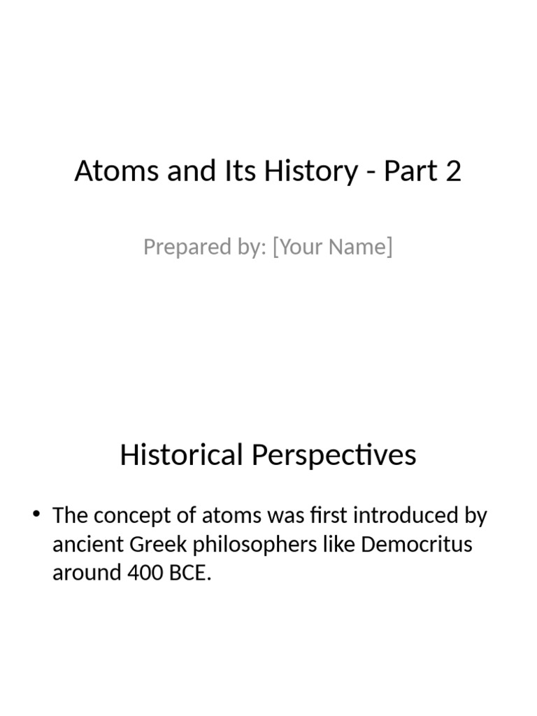 Atoms and History Part2 | PDF