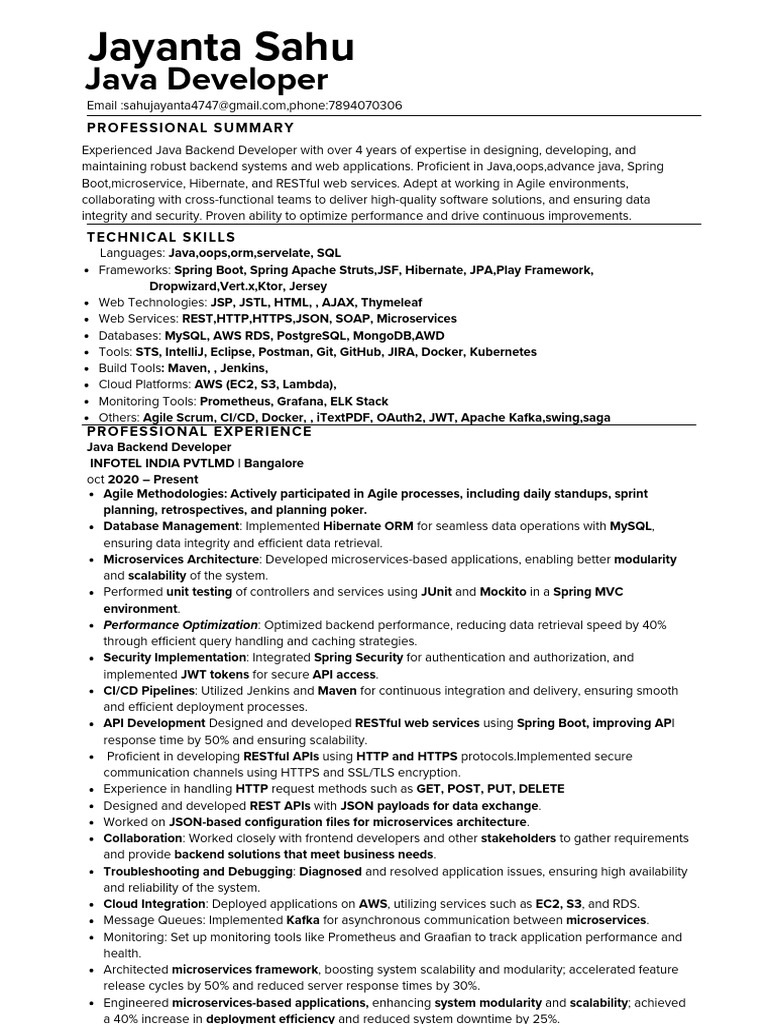 JayantaSahu - 3.10 Yrs - CloudNative Developer | PDF | Web Service | World Wide Web