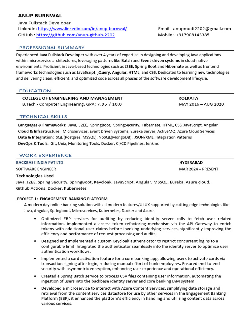 AnupBurnwal - 4.3 Yrs - CloudNative Developer | PDF | Cloud Computing | Microsoft Azure