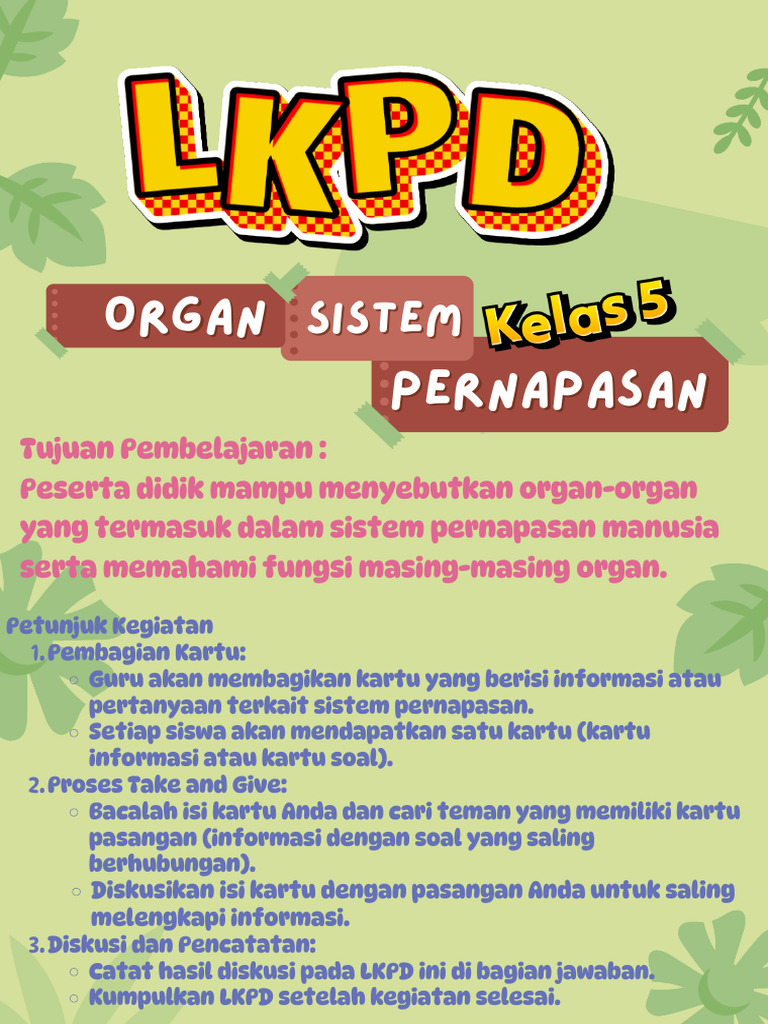LKPD Sistem Organ Pernapasan | PDF