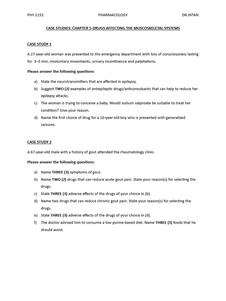 CASE STUDY - Chapter 5 - MSK | PDF