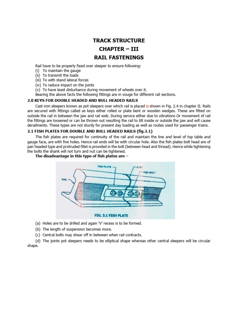 Rail Fastenings and Track Structure Guide | PDF | Screw | Transport ...