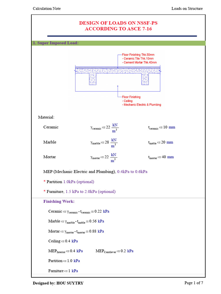 DESIGN OF LOADS ON NSSF PROJECT | PDF | Brick | Building Technology