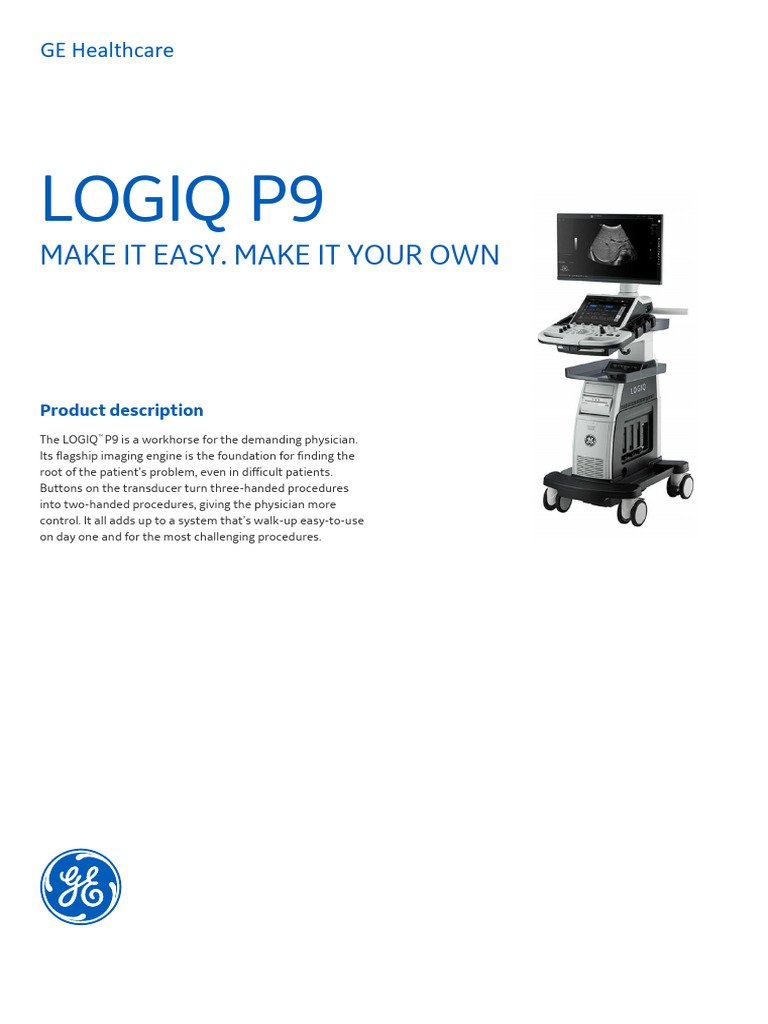 doc2463985-logiq-p9-r4-product-data-sheet-rev1 | PDF | Medical ...