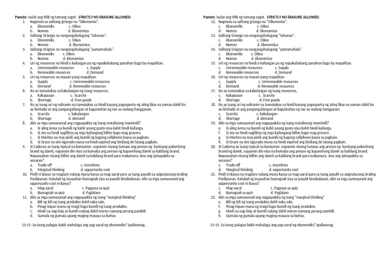 AP9 Long Quiz-1 | PDF