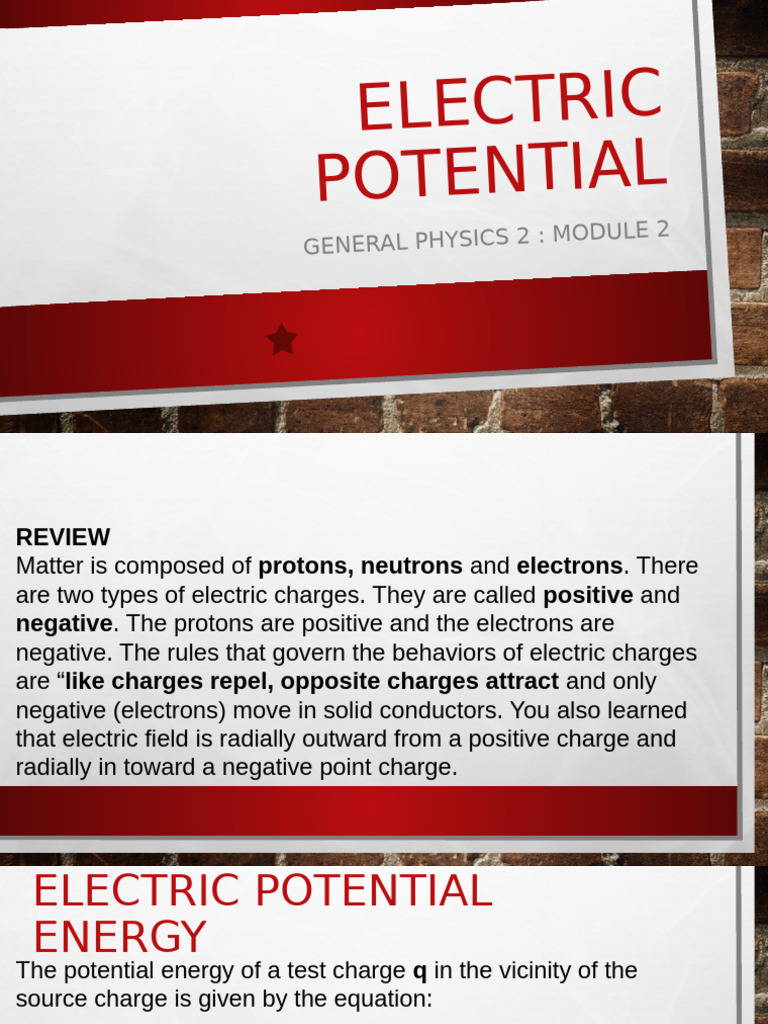 Q3 Gen Physics 2 Lesson 2 | PDF | Potential Energy | Electric Charge