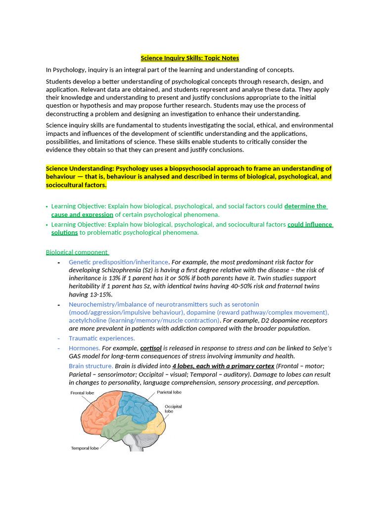 Psychology Inquiry Skills Overview | PDF | Validity (Statistics ...