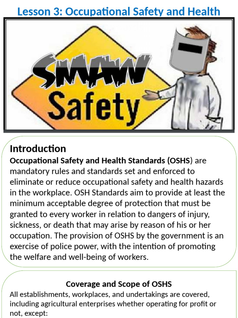 Lesson 3 Occupational Safety and Health | PDF | Welding | Construction