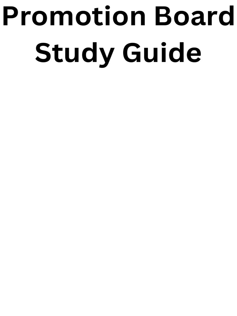 Promotion Board Study Guide 2 | PDF | Military Rank | Sergeant
