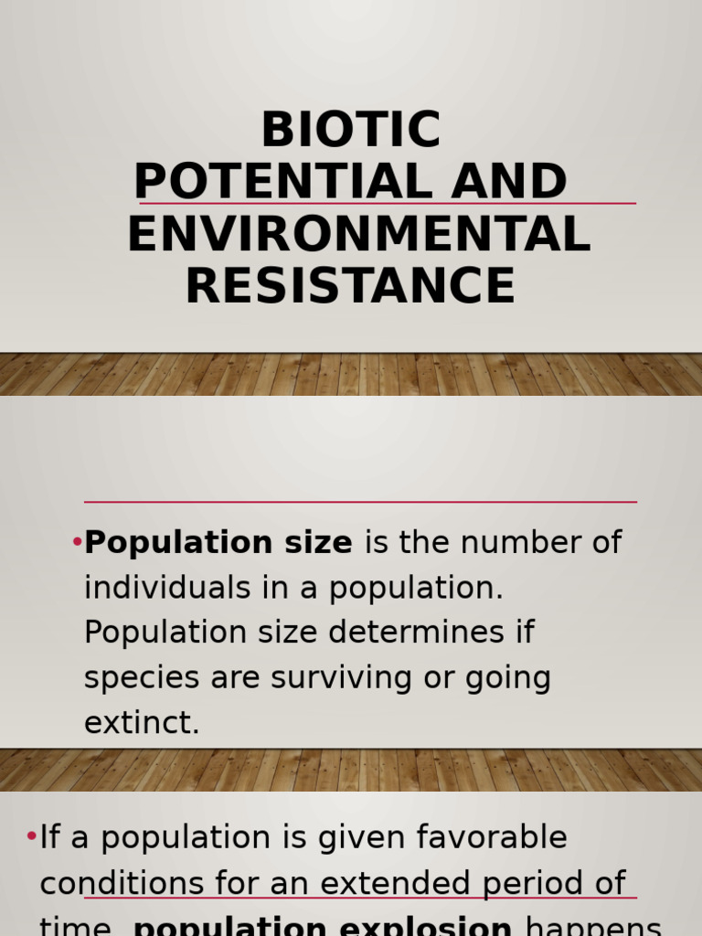 6 Biotic Potential and Environmental Resistance | PDF | Reproduction ...