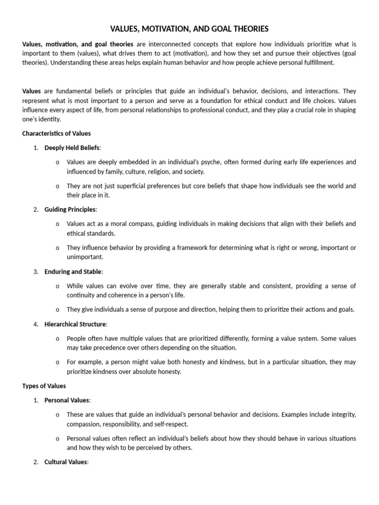 Understanding Values and Motivation | PDF | Motivational | Motivation