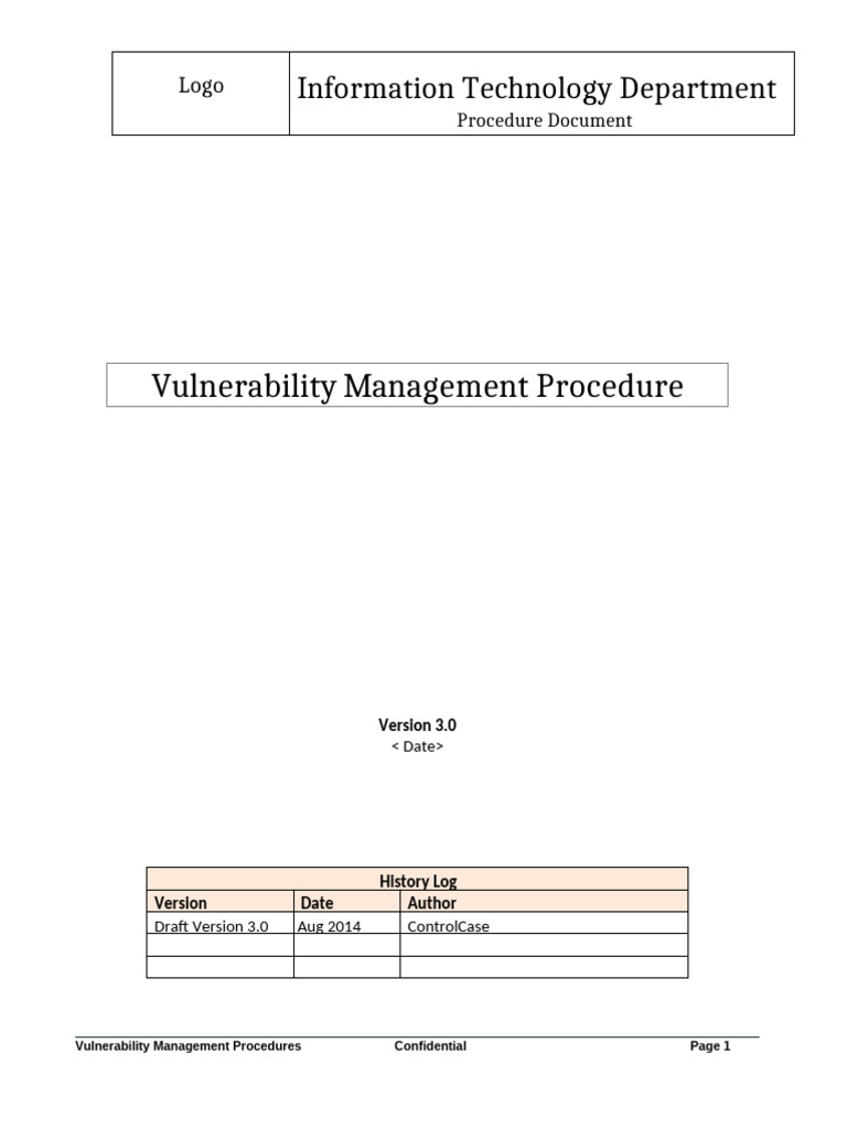 Vulnerability Management Procedures Guide | PDF | Security | Computer Security