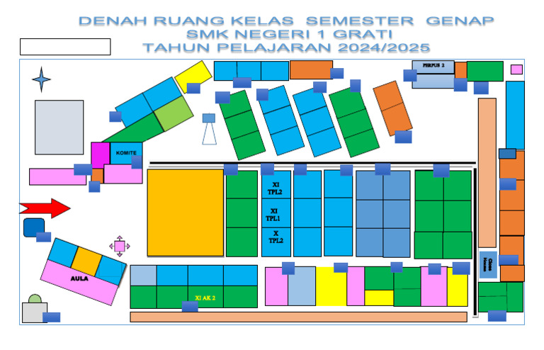 DENAH RUANG KELAS SMT GNP SMKN 1 GRATI 2024-2025 | PDF