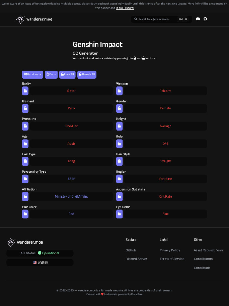 OC Generator (Genshin Impact) Wanderer.moe | PDF | Computing