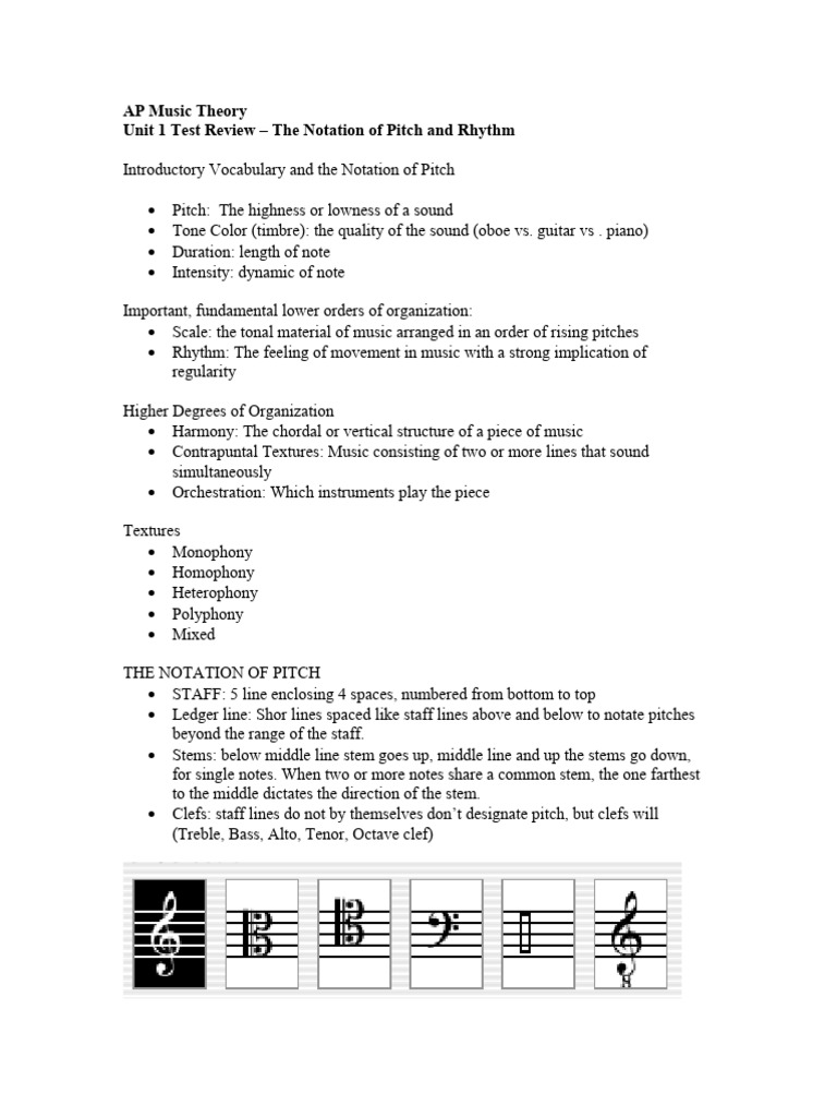 Notation+Test+Review+Sheet (1) | PDF