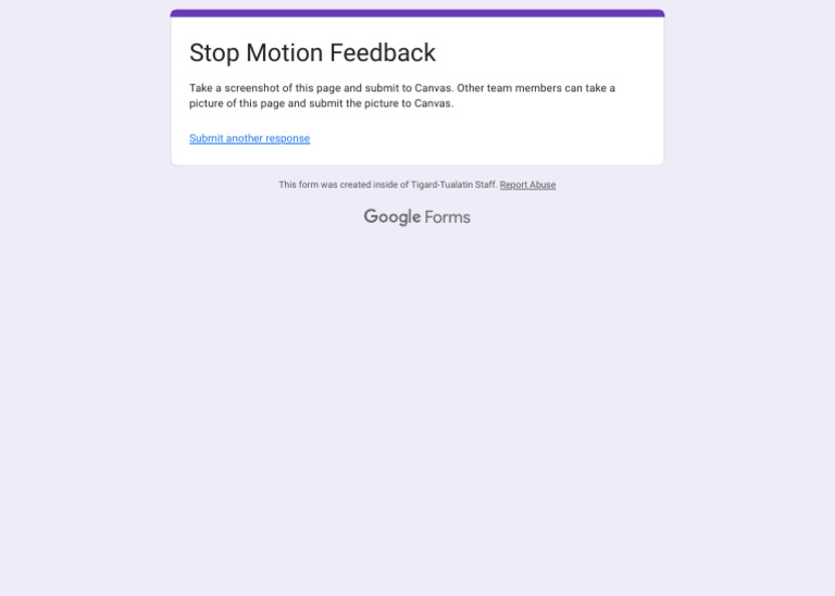 Stop Motion Feedback | PDF