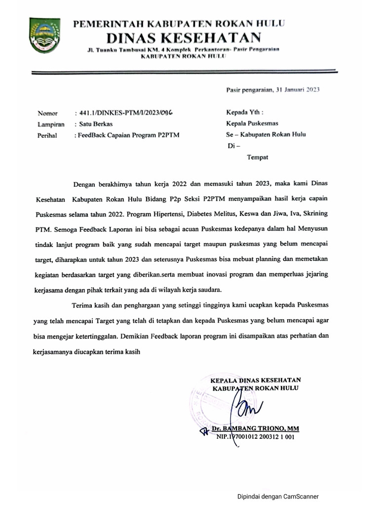 Feedback Capain Program P2PTM 2022 | PDF