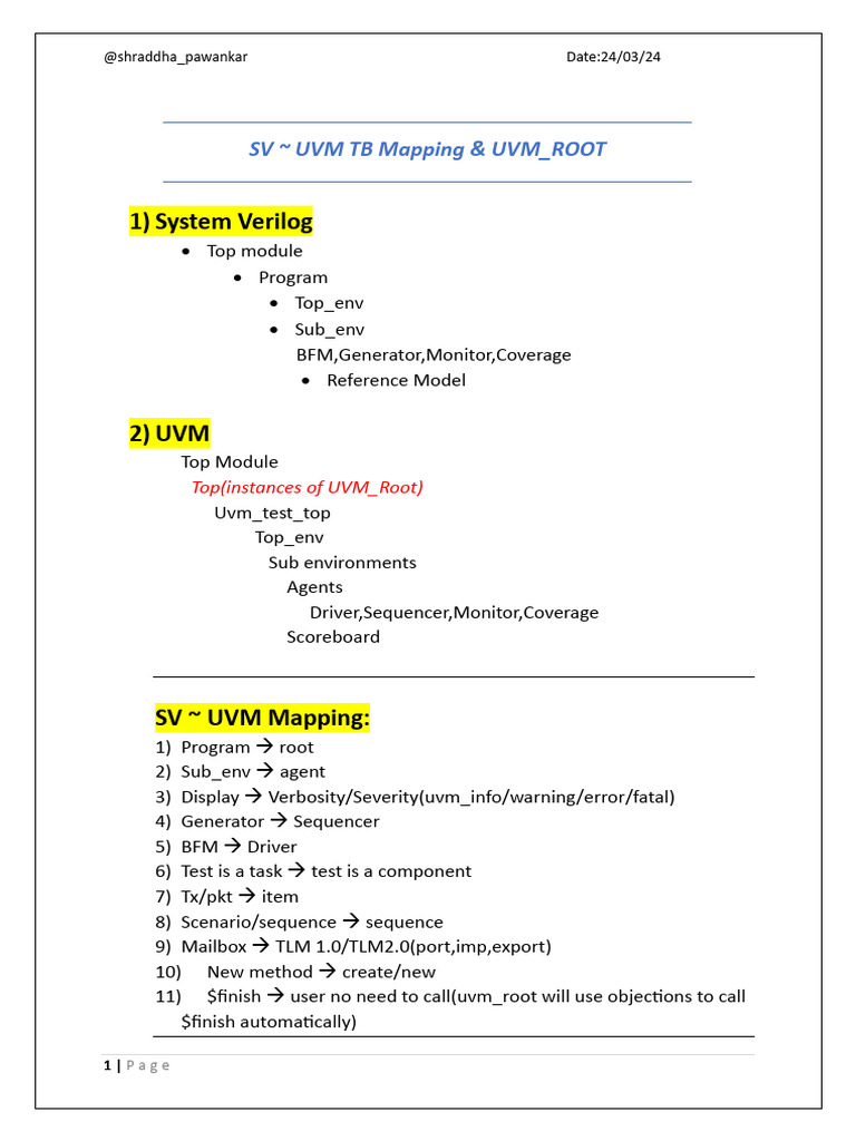 System Verilog and UVM Mapping UVM ROOT 1711457791 | PDF | Computer Science | Computing