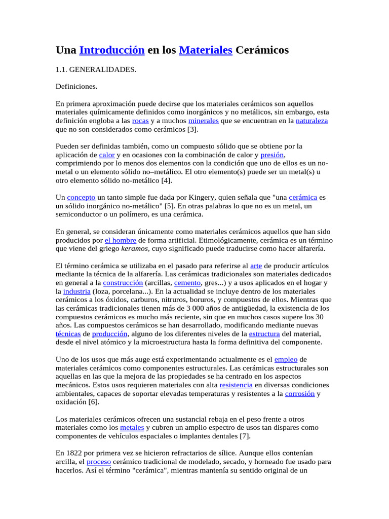 Introducción a Materiales Cerámicos | PDF | Sólido | Deposición química ...