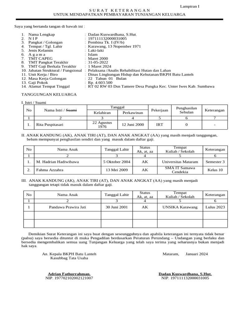 Blangko Model DK Dadan Kuswardhana | PDF