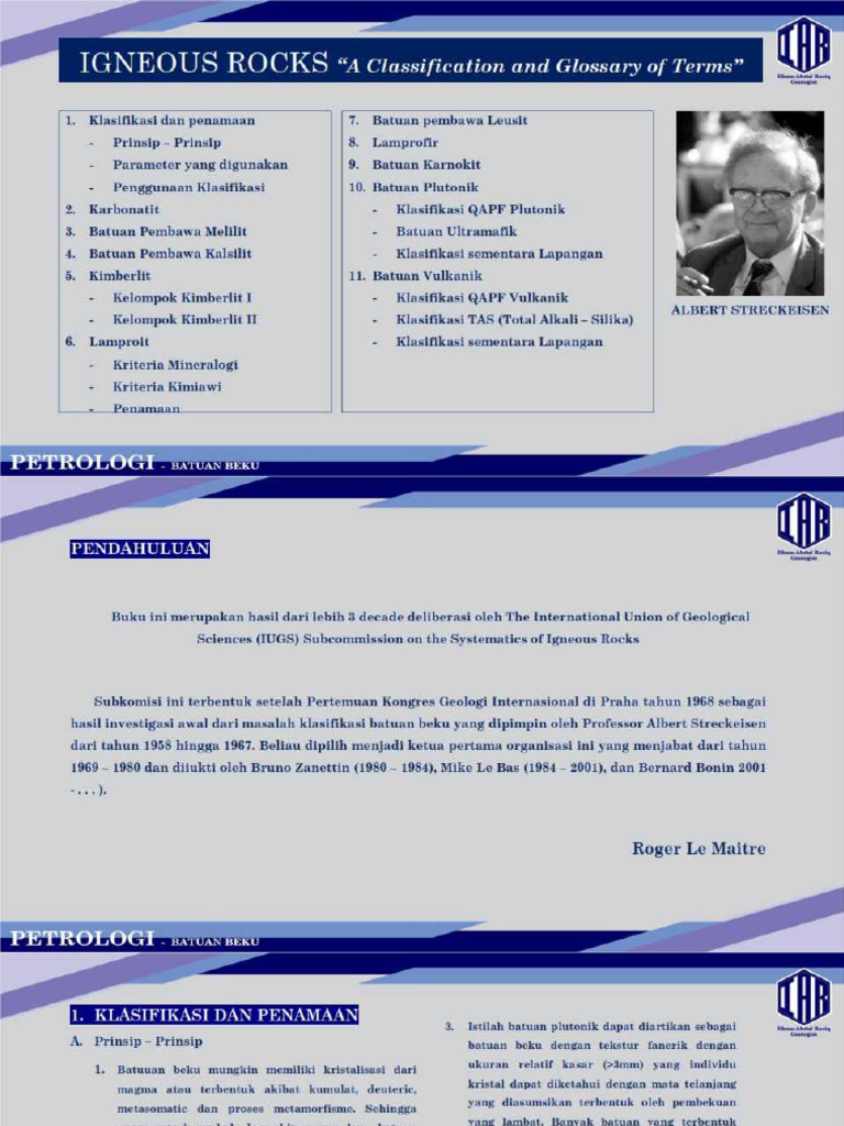 Igneous Rocks - A Classification and Glossary of Terms | PDF