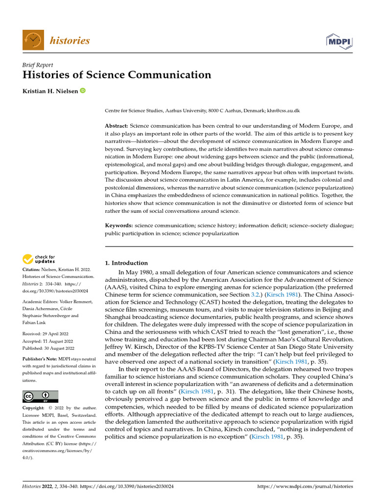 Histories of Science Communication | PDF | Science | Brazil