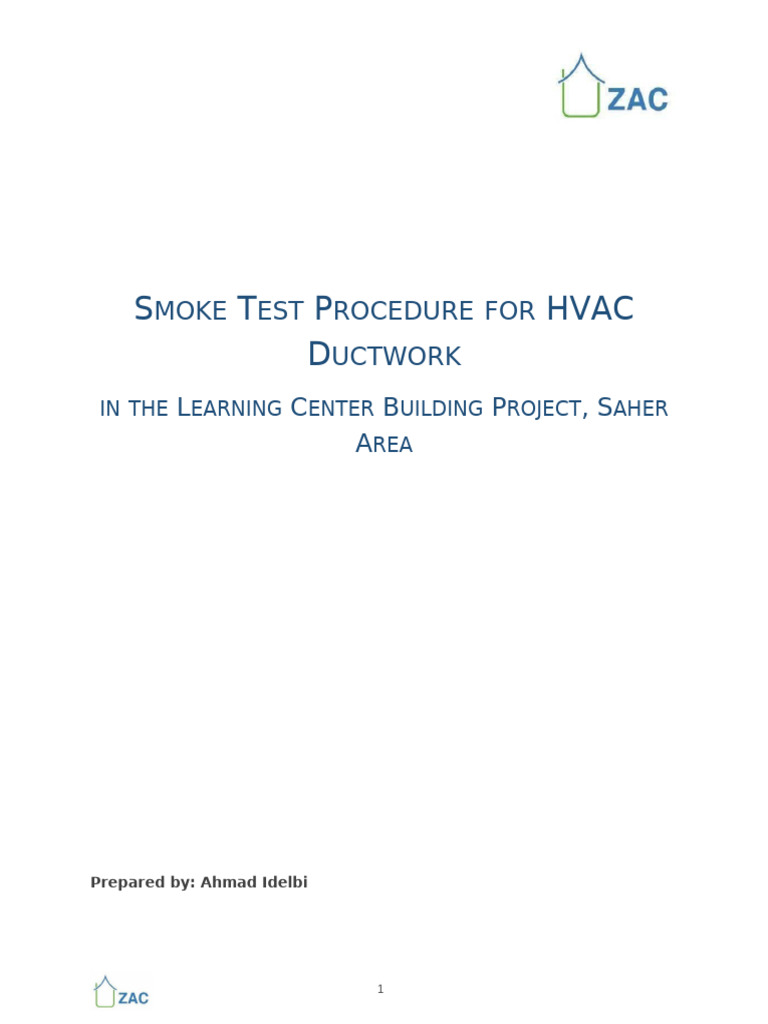 HVAC Duct Smoke Test Procedure | PDF | Duct (Flow) | Building Engineering