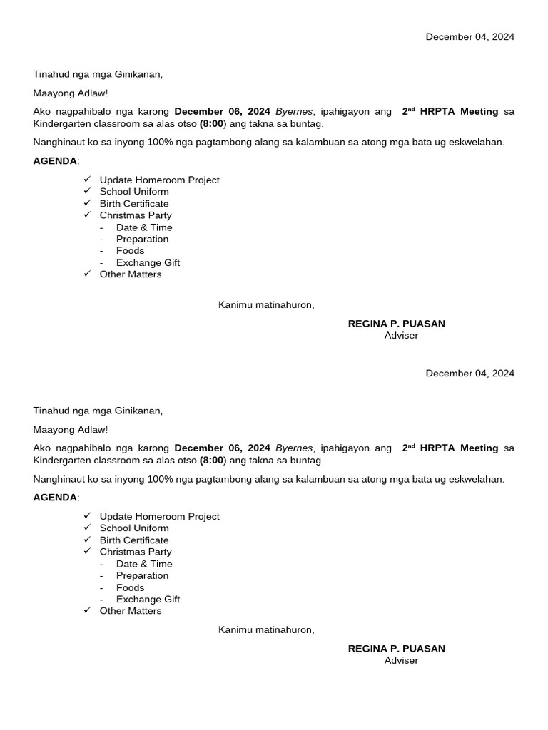 1st HRPTA Meeting 24-25 | PDF