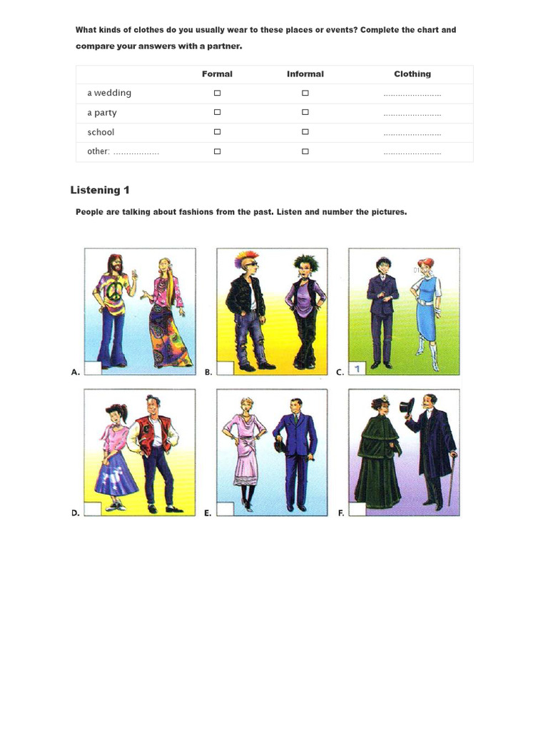 Practice Listening English Exercises For B1 - Fashion - Organized | PDF ...