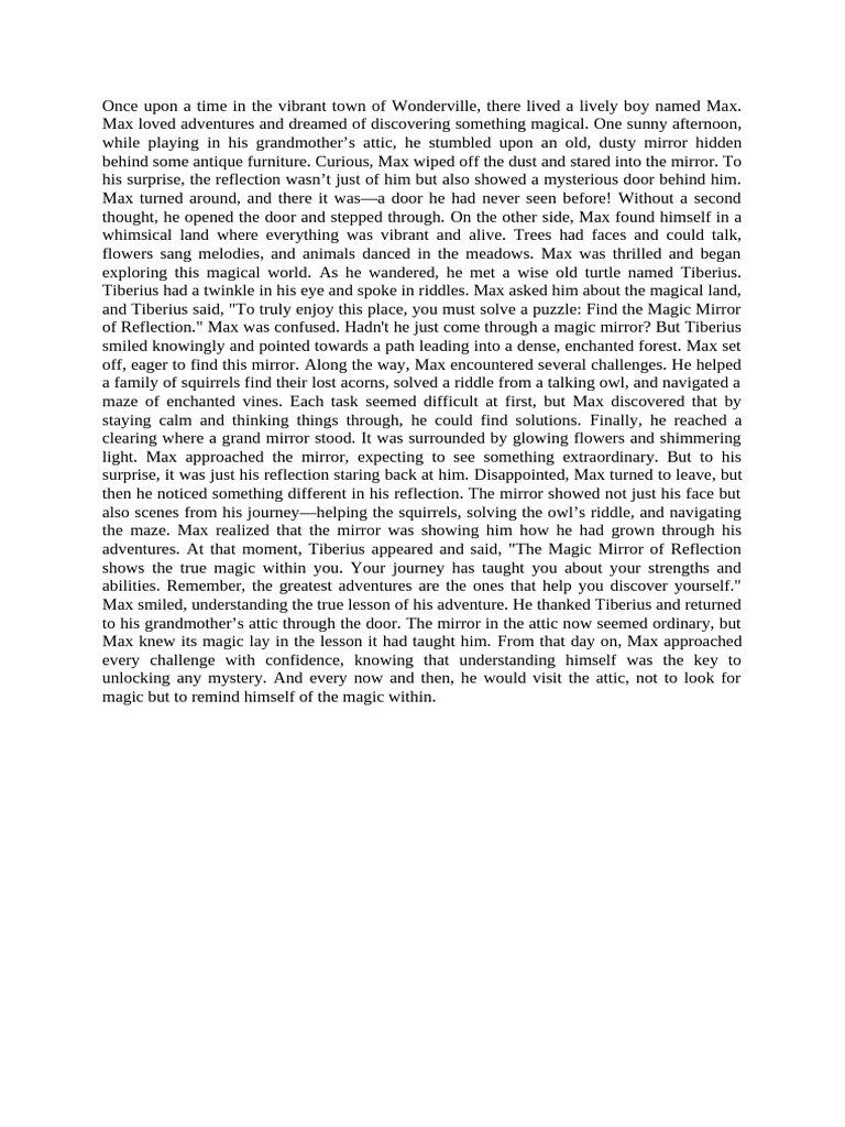 Max and The Magic Mirror | PDF