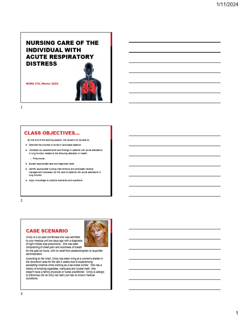 Pneumonia Case Study - 3 Slides Per Page PDF | PDF | Thorax | Pneumonia