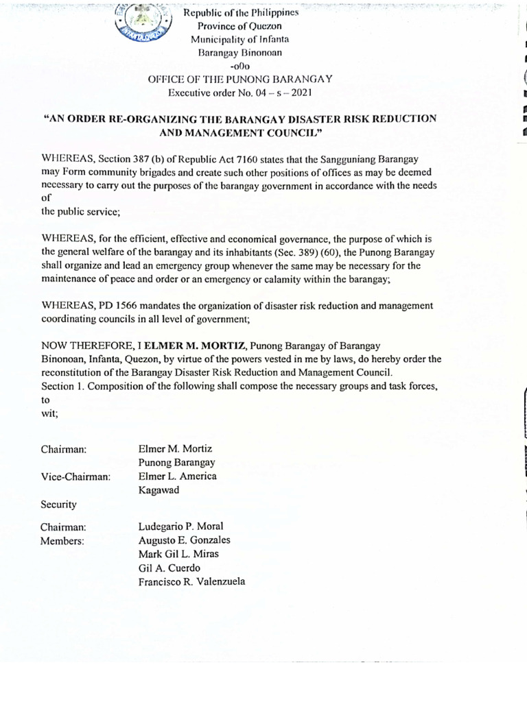 1.3 Eo BDRRMC Binonoan | PDF