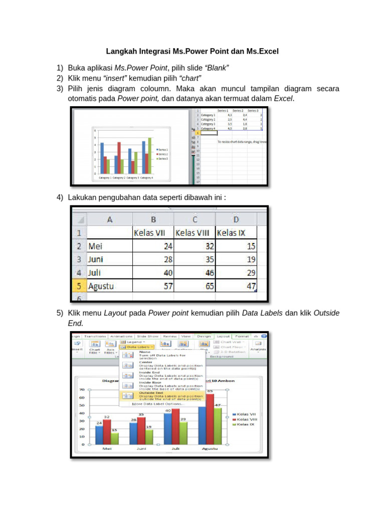 Langkah Integrasi PPT Dan Excel | PDF