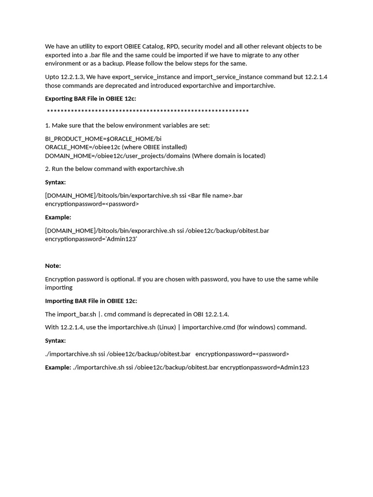 Obiee Bar 12.2.1.4. | PDF