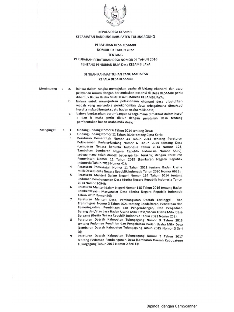 Perdes Bumdesa | PDF