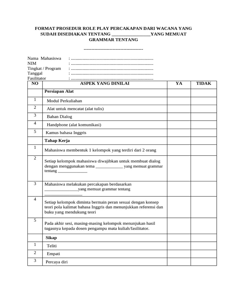 FORMAT PROSEDUR DAN FORMAT PENILAIAN MIK DAN RMIK | PDF