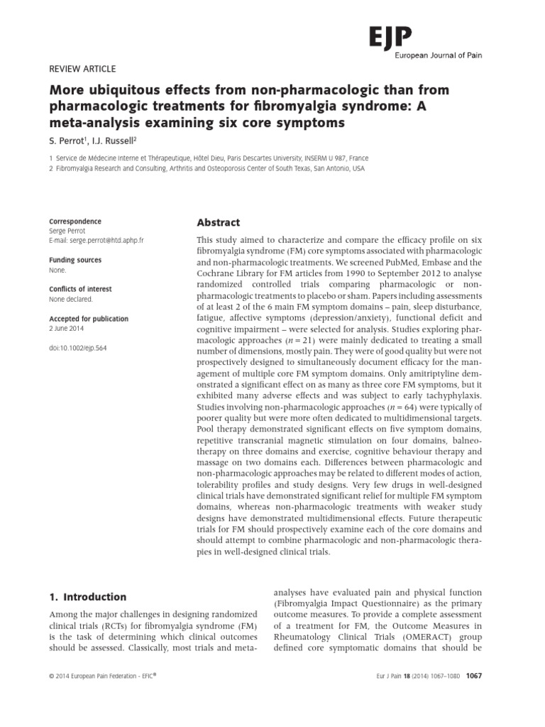 Non Pharmacological and Pharmacological Treatments For Fibromyalgia ...