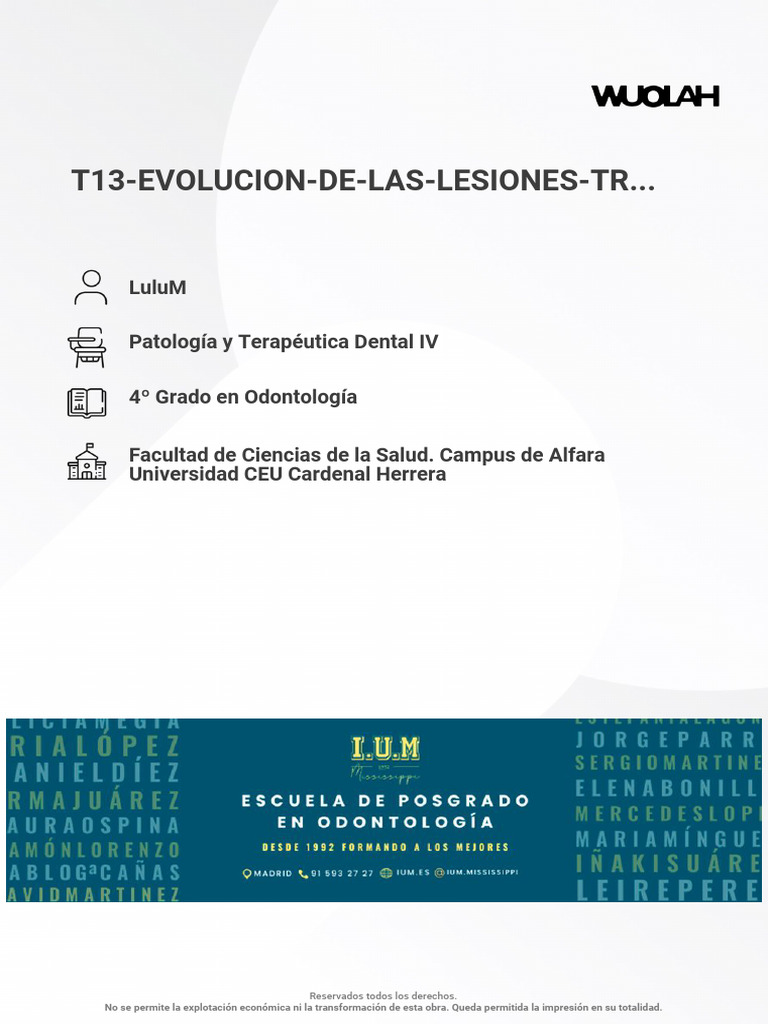Evolución de Lesiones Traumatológicas | PDF | Enfermedades y trastornos ...
