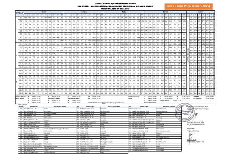 JADWAL KBM GENAP 2425 | PDF